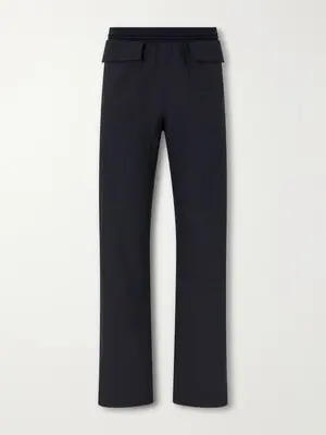 ADON Wide-leg Cotton-blend Sweatpants - Black