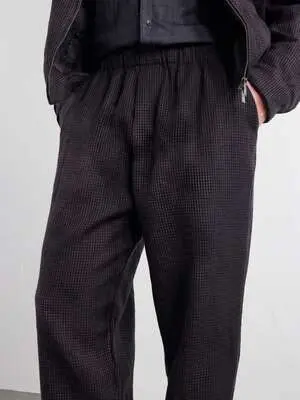 Barena Venezia Straight-leg Garment-dyed Houndstooth Wool Trousers