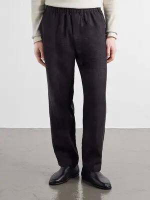 Barena Venezia Houndstooth Wool Trousers - Black