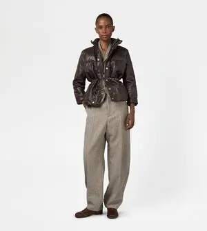 TOD'S Mouliné Wool Twill Tapered Leg Pants