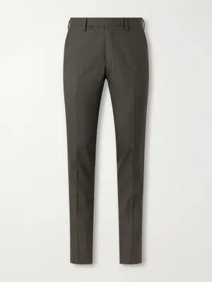 Mr P. Luxe Wool And Silk-blend Trousers - Brown