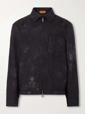 Barena Venezia Garment-dyed Houndstooth Wool Blouson Jacket