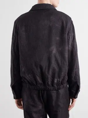 Barena Venezia Garment-dyed Houndstooth Wool Blouson Jacket
