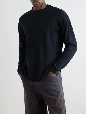 Auralee Cotton-jersey T-shirt - Black