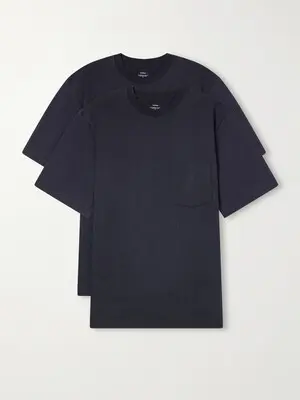 GRAPHPAPER Graphpaper - Set Of Two Cotton-Jersey T-Shirt - Men - Black - 2 Black