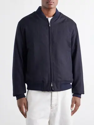 Mr P. Striped Wool-twill Bomber Jacket