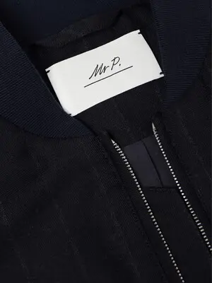 Mr P. Striped Wool-twill Bomber Jacket