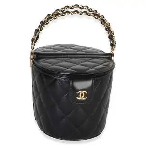 Chanel Shiny Quilted Calfskin Double Sided Top Handle Vanity Bag