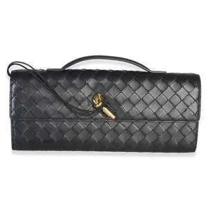 Bottega Veneta Nappa Intrecciato Andiamo Clutch - Black