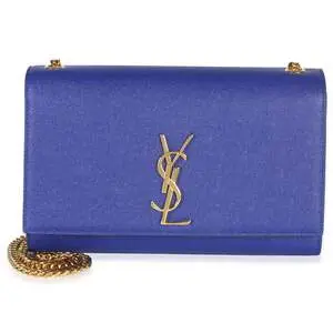 Saint Laurent Grain De Poudre Medium Kate Chain Bag - Blue