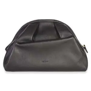 THE ROW Ultrasoft Goatskin Charlotte Clutch - Black