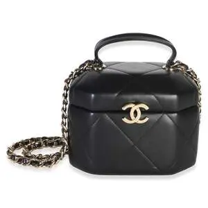 Chanel Lambskin Paris Chateau De Chenonceau Vendome Case With Chain - Black