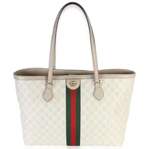 Gucci White Gg Supreme Canvas Ophidia Shopping Tote - Beige