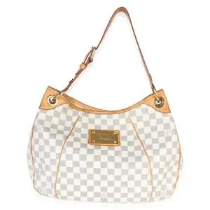 LOUIS VUITTON Louis Vuitton Damier Azur Canvas Galliera PM Shoulder Bag Beige