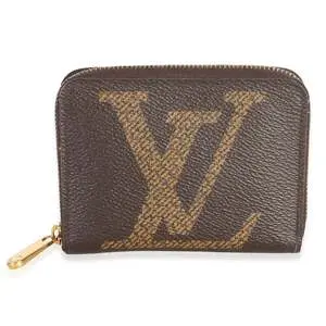 LOUIS VUITTON Creme Caramel Giant Monogram Canvas Crafty Zippy Coin Purse - Brown