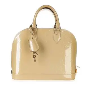 LOUIS VUITTON Monogram Vernis Alma Pm Top Handle Bag - Neutral