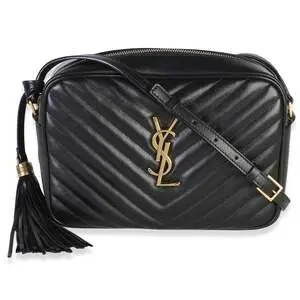 Saint Laurent Calfskin Matelassé Lou Camera Bag - Black