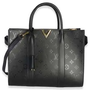 LOUIS VUITTON Monogram Cuir Plume Very Tote Mm - Black