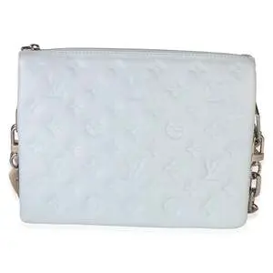 LOUIS VUITTON Monogram Embossed Lambskin Coussin Pm Shoulder Bag - Blue