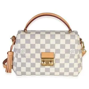 LOUIS VUITTON Damier Azur Canvas Croisette Shoulder Bag - Beige