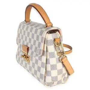 LOUIS VUITTON Damier Azur Canvas Croisette Shoulder Bag - Beige