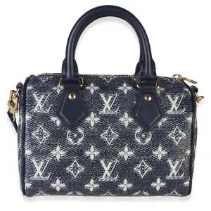 LOUIS VUITTON Bleu Monoglam Canvas Speedy Bandouliere 20 - Blue