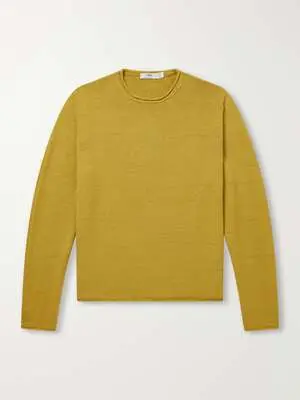 Inis Meáin Merino Wool And Linen-blend Sweater - Yellow
