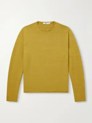 Inis Meáin Merino Wool And Linen-blend Sweater - Yellow
