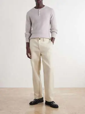 Mr P. Ribbed Wool And Cashmere Henley Sweater