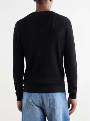 Mr P. Ribbed Wool And Cashmere Henley Sweater