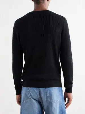 Mr P. Ribbed Wool And Cashmere Blend Henley Sweater