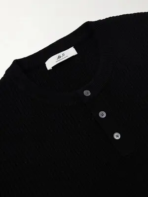 Mr P. Ribbed Wool And Cashmere Blend Henley Sweater