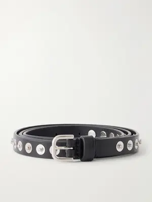 Dries Van Noten Studded Leather Belt - Black