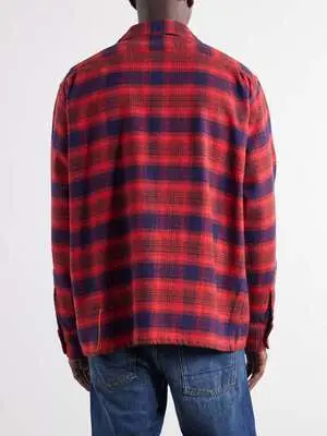 FORTELA Baker Camp-collar Checked Cotton Shirt