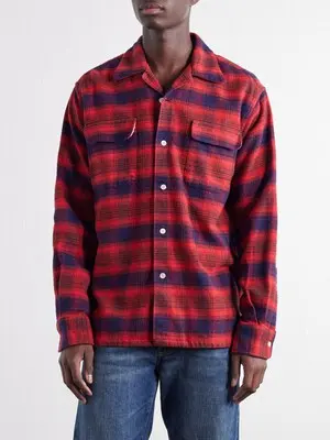 FORTELA Baker Camp-collar Checked Cotton Shirt