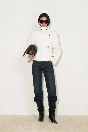 Fabrique Minsmere Structured Belted Cropped Trench Coat In Cotton