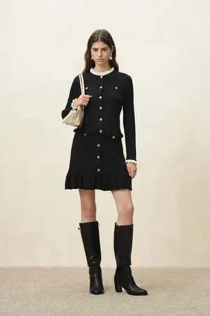 Fabrique Irene Scalloped Crochet Openwork Cardigan In Wool Blend