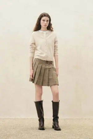 Fabrique Calliope Crystal Embellished Cardigan In Wool Yarn