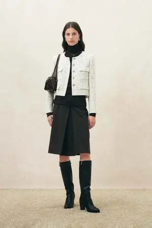 Fabrique Victoria Shimmer Check Jacket In Wool Tweed - White