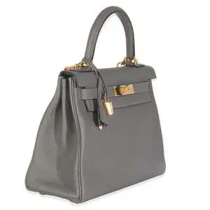 Hermès Etain Clemence Retourne Kelly 28 Ghw - Gray