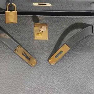 Hermès Etain Clemence Retourne Kelly 28 Ghw - Gray