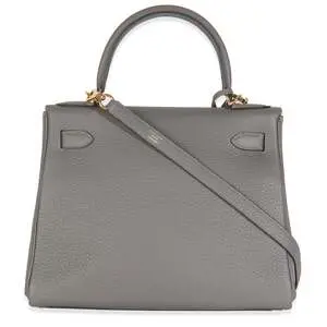 Hermès Etain Clemence Retourne Kelly 28 Ghw - Gray