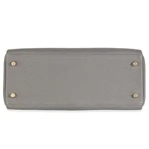 Hermès Etain Clemence Retourne Kelly 28 Ghw - Gray