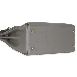 Hermès Etain Clemence Retourne Kelly 28 Ghw - Gray