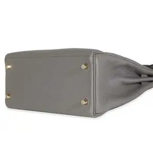 Hermès Etain Clemence Retourne Kelly 28 Ghw - Gray