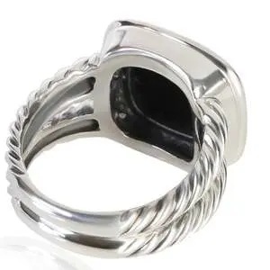 David Yurman Sterling Silver Onyx And Diamond Albion Ring
