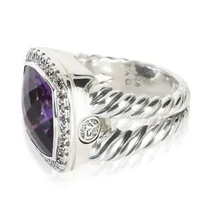 David Yurman Sterling Silver Amethyst And Diamond Albion Ring