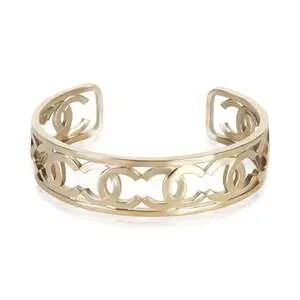 Chanel Gold-plated Cc Cuff Bracelet - Gold_plated