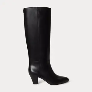 Ralph Lauren Emersyn Calfskin Tall Boot Heel