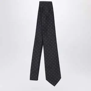 FERRAGAMO Dark Gancini Silk Jacquard Tie